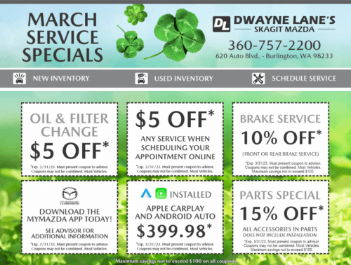Service Coupons | Dwayne Lane's Skagit Mazda | Burlington