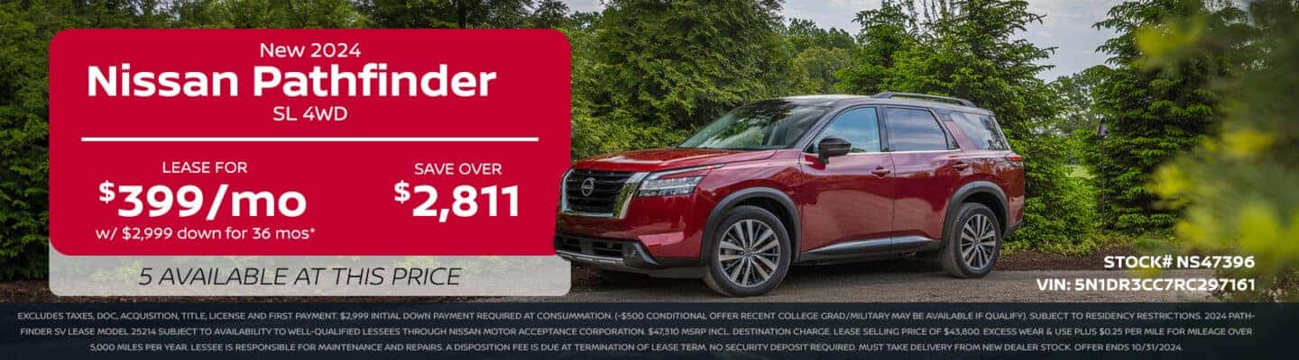 Lease a Nissan Pathfinder for $399/month | 5 available | Quirk Nissan